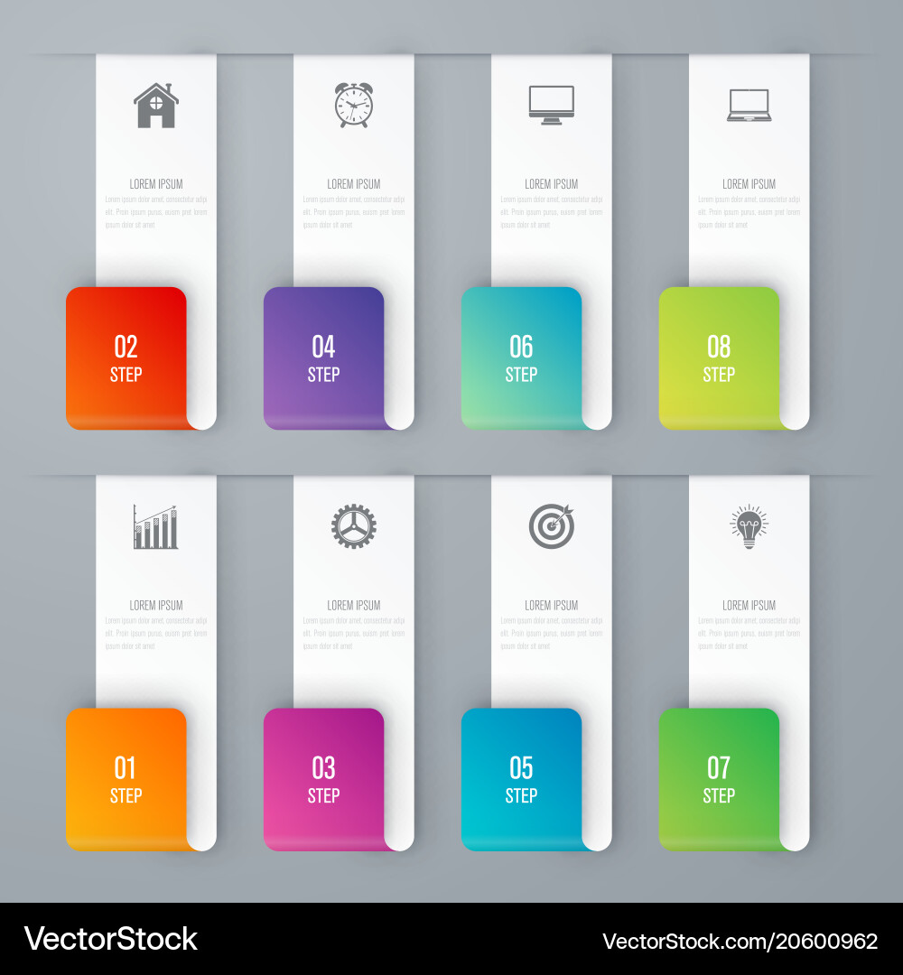 Infographics 8 options Royalty Free Vector Image