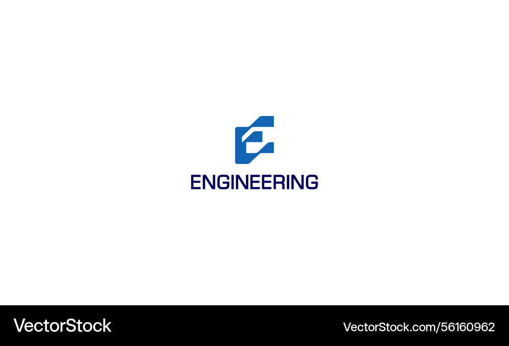 Letter e minimal technological logo Royalty Free Vector