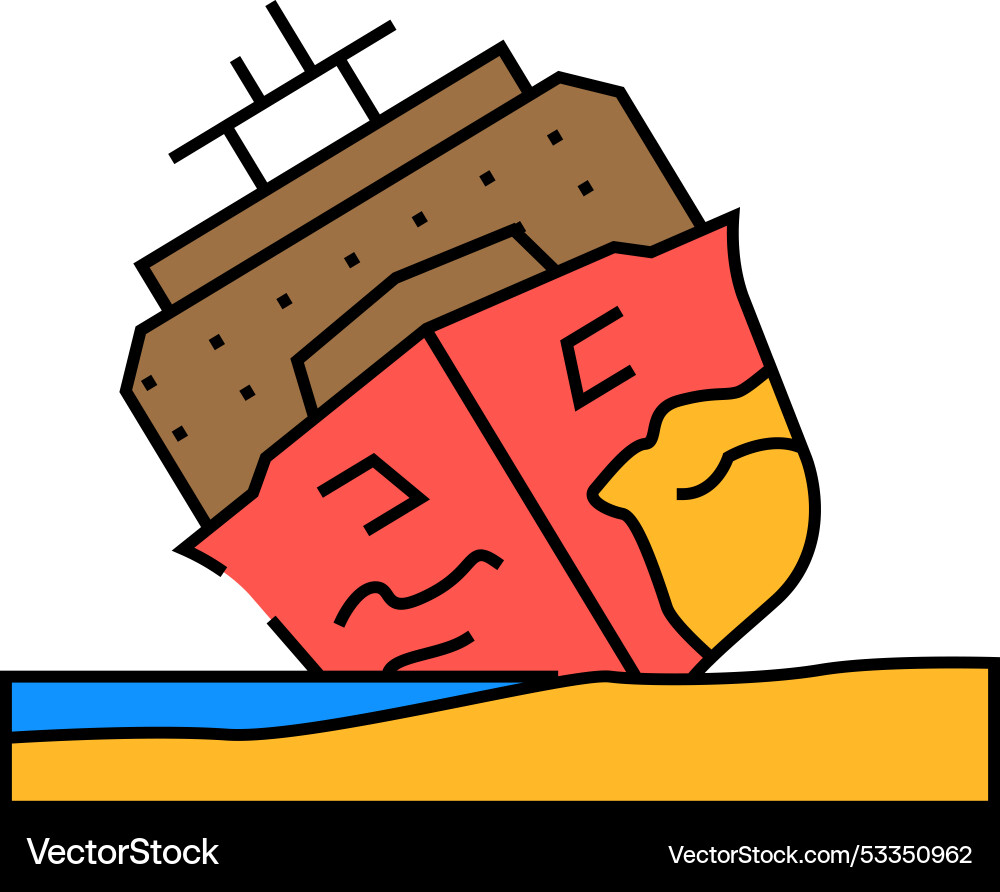 Marine corrosion icon color Royalty Free Vector Image