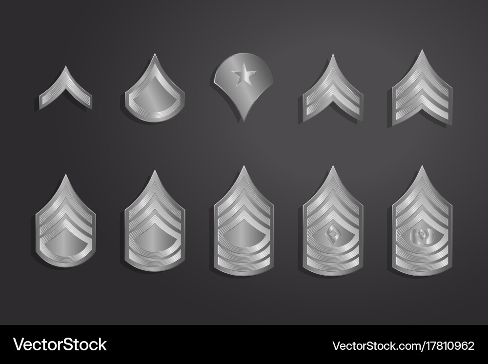 Military Rank Stripes and Chevrons Royalty Free Vector Image