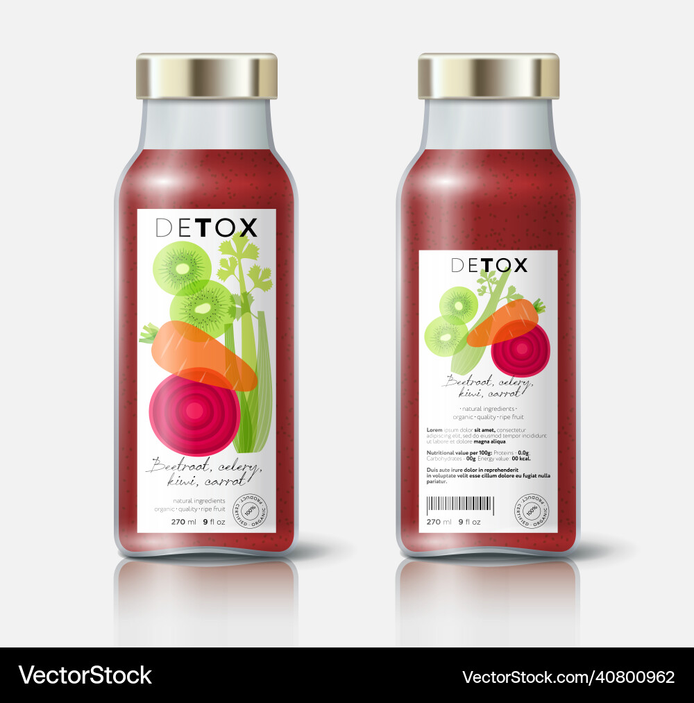 Mix beetroot carrot kiwi celery packaging label de