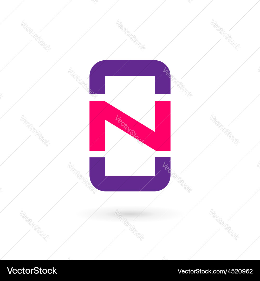 Mobile phone app letter n logo icon design Vector Image