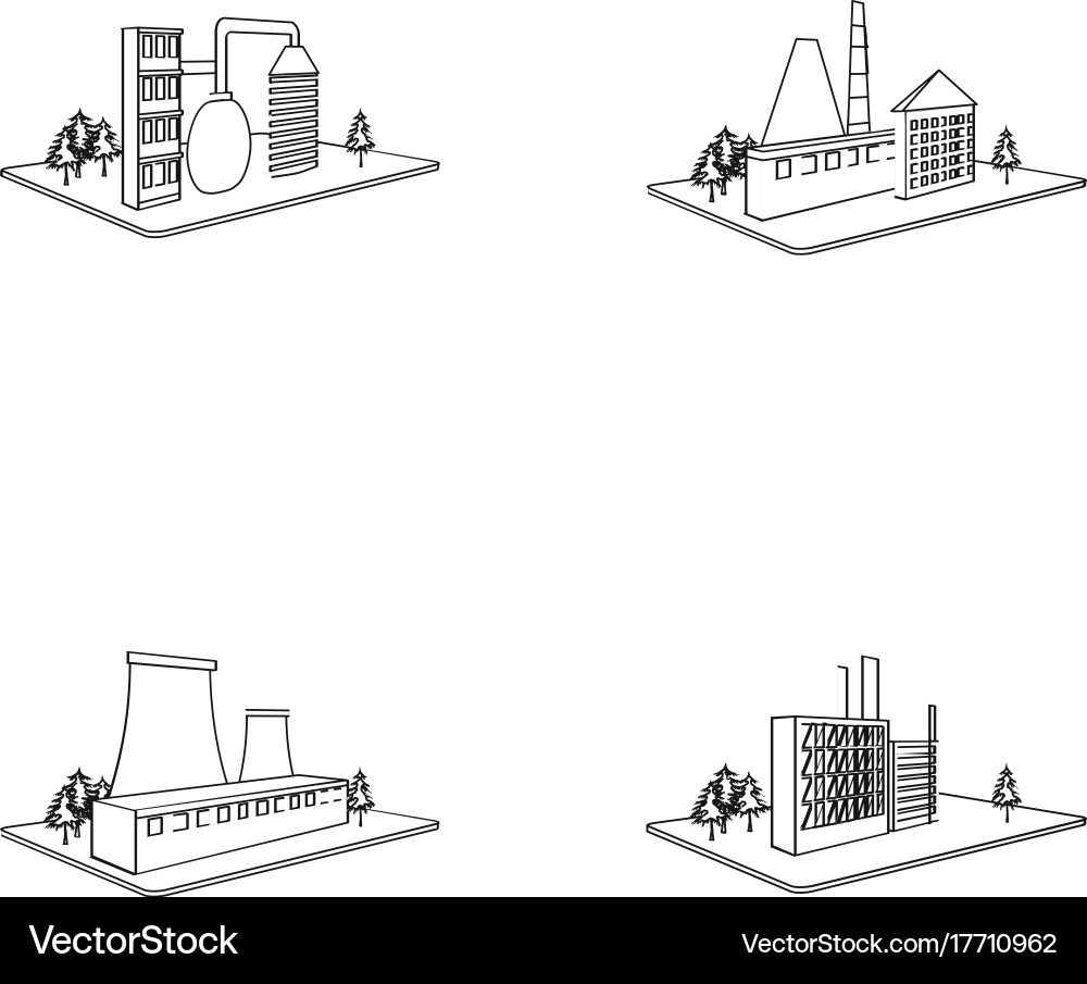 Processing factorymetallurgical plant factory Vector Image