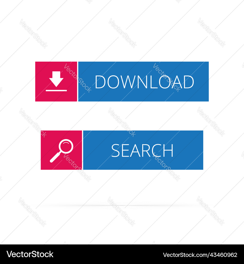 Search and download buttons icon simple flat Vector Image