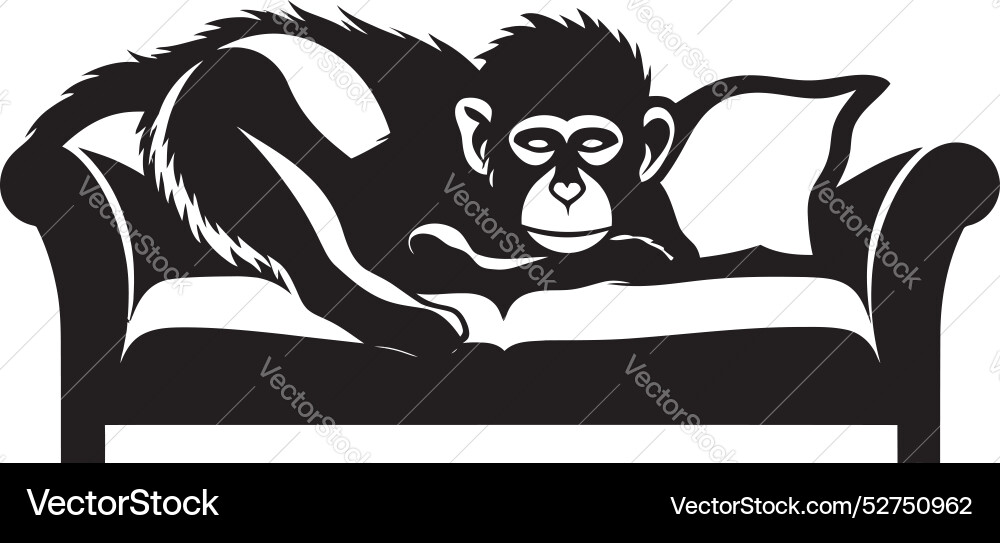 Slumber seat sanctuary resting monkey couch Vector Image