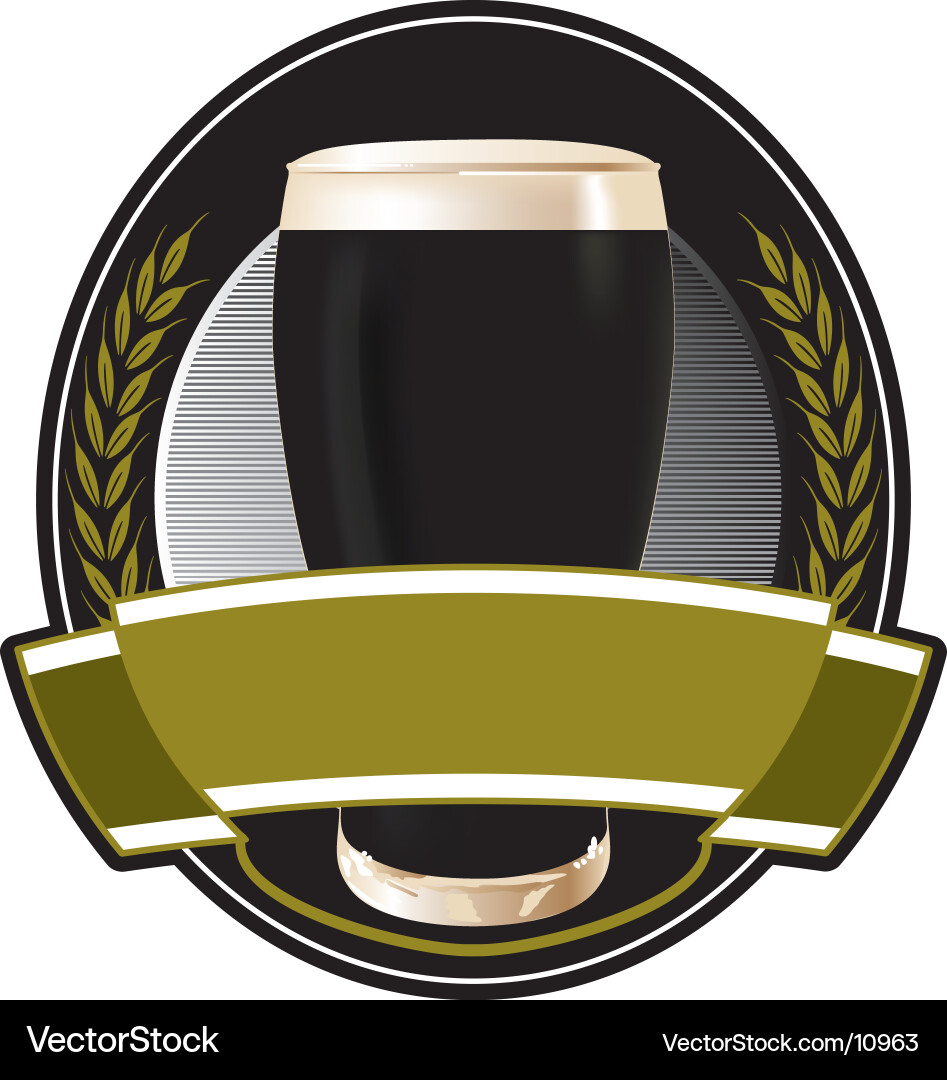 Black beer label Royalty Free Vector Image - VectorStock