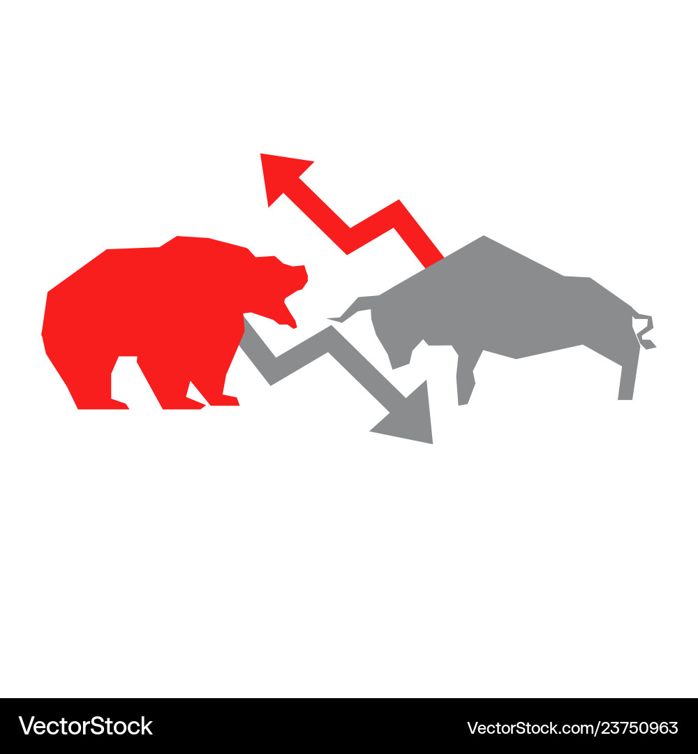Bullish and bearish symbols Royalty Free Vector Image