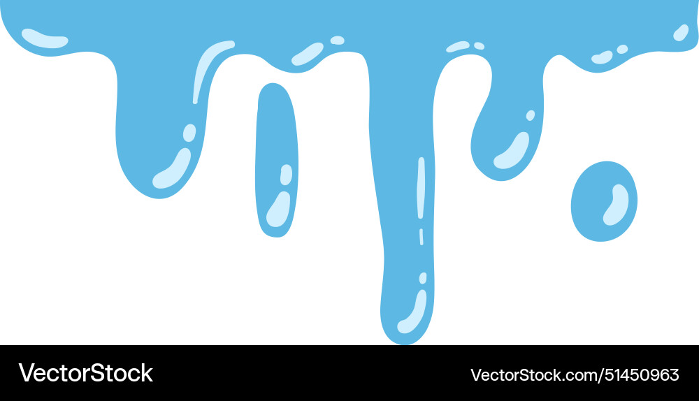 Cartoon blue dripping water drop splash spray Vector Image