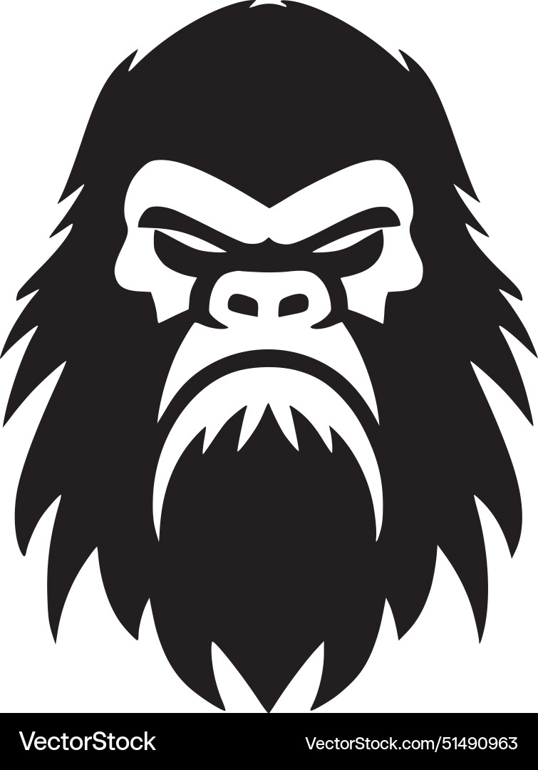 Cryptid Face - Minimalist Logo Royalty Free Vector Image