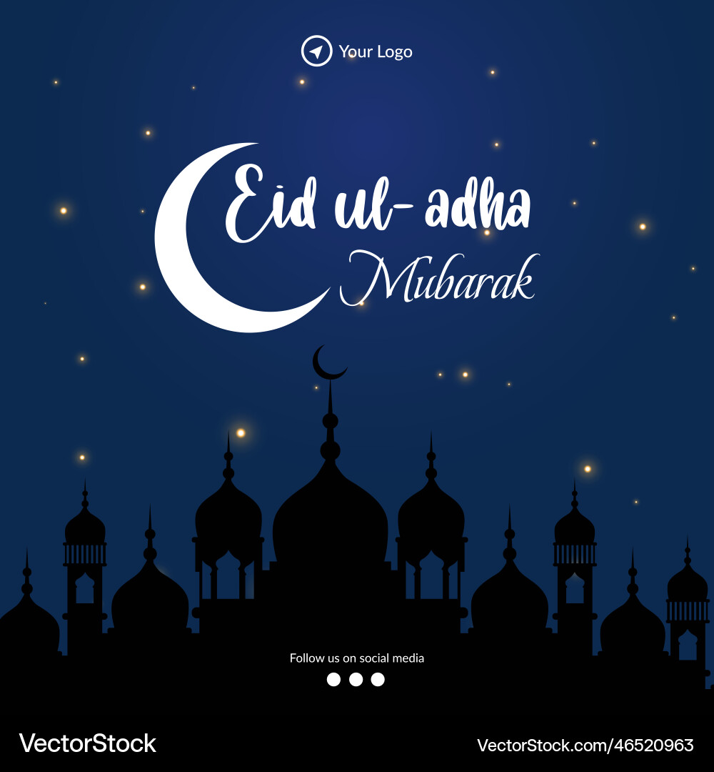 Eid ul adha mubarak banner design template Vector Image