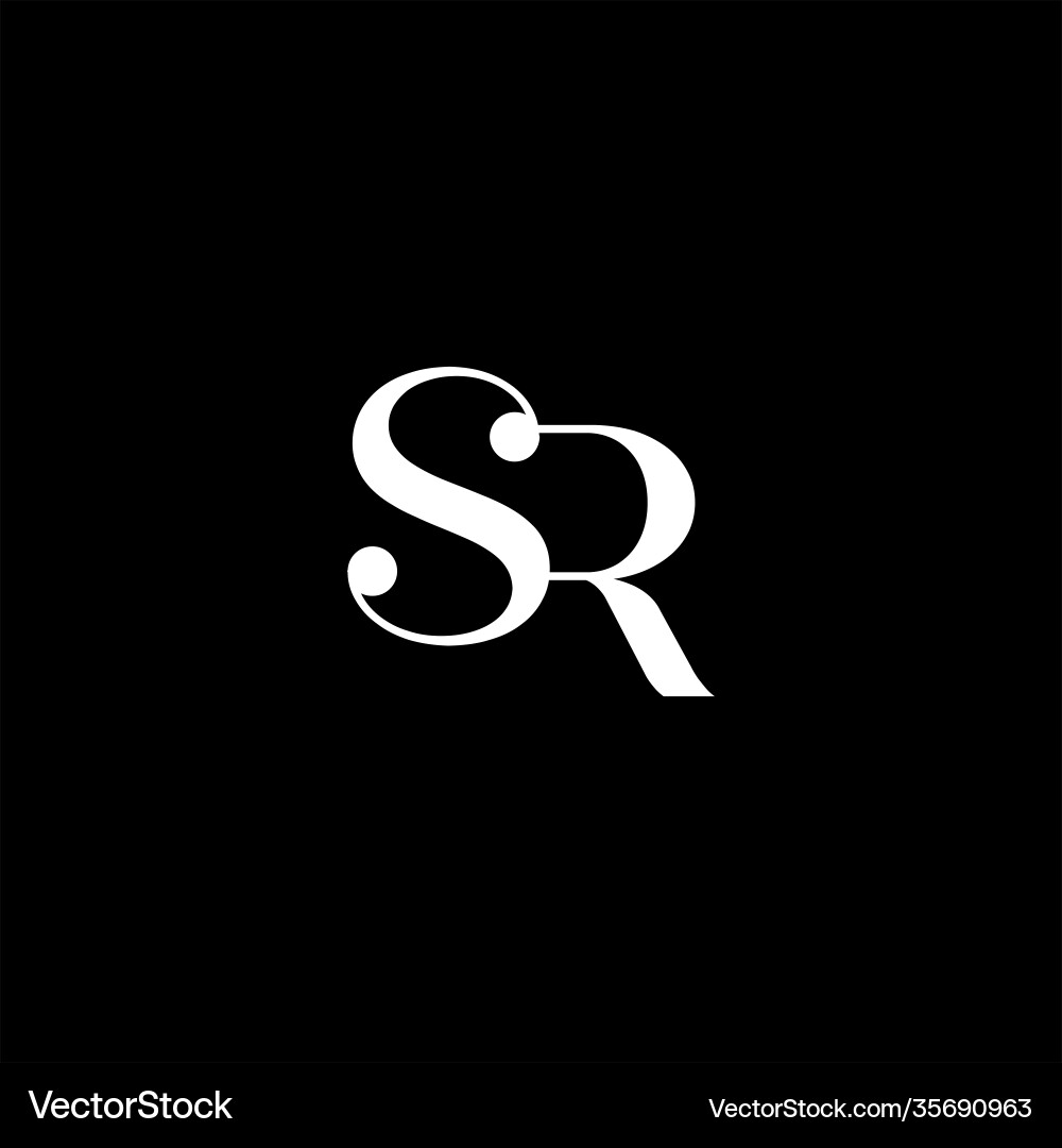 S r letter logo abstract design on black color Vector Image