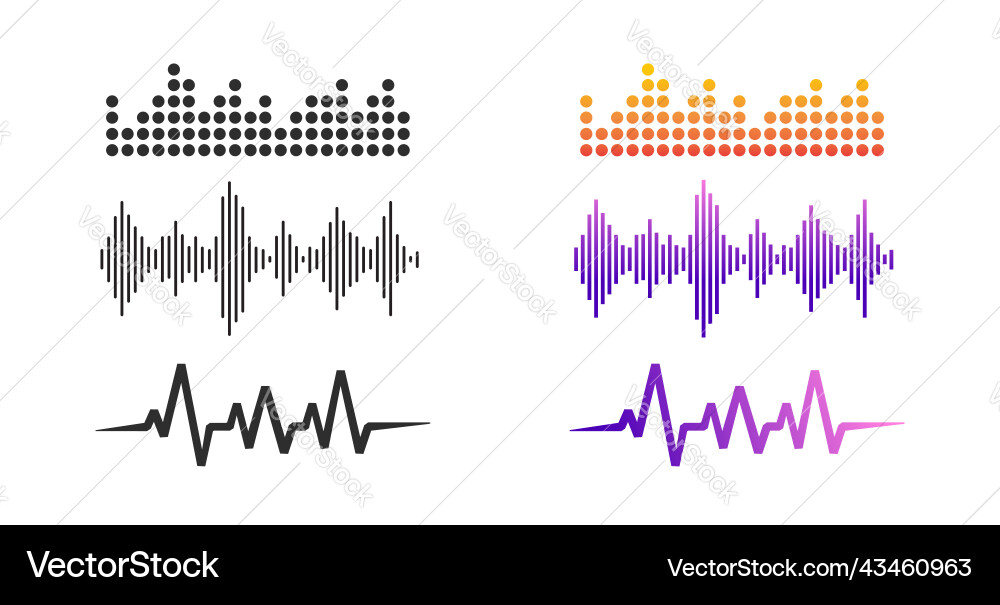 Sound Wave Icon Set - Music & Audio Royalty Free Vector
