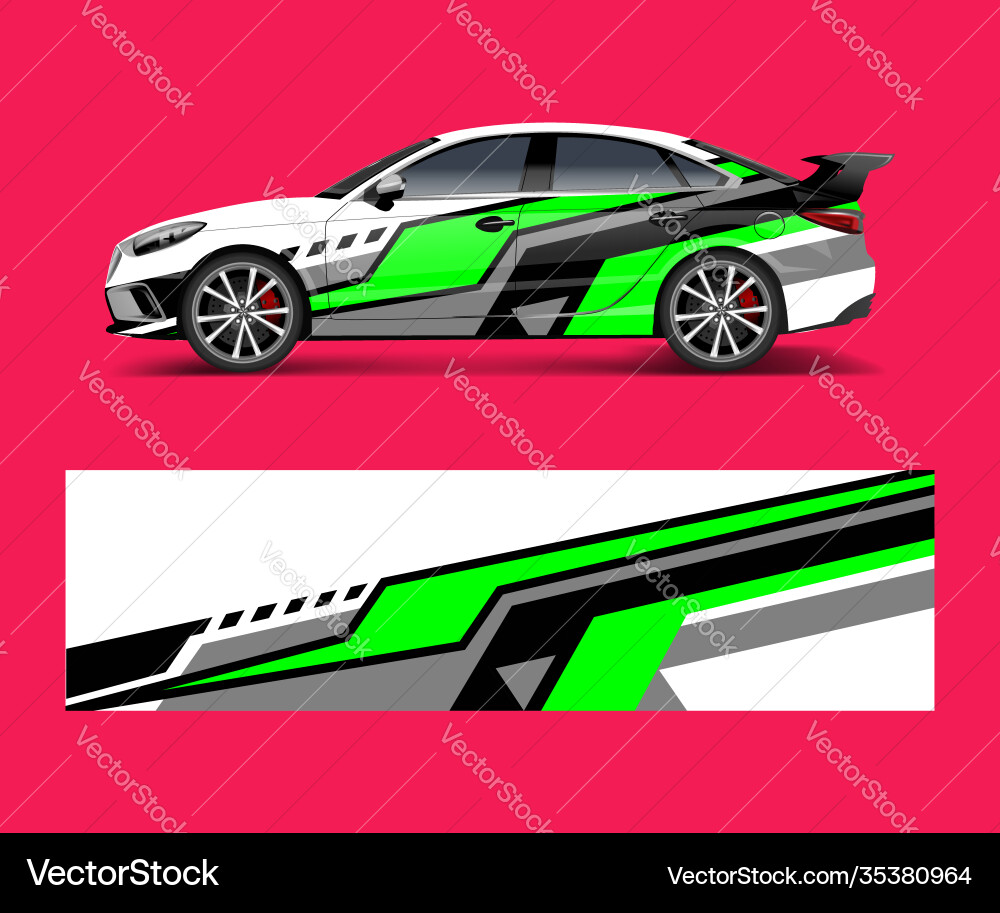 Abstract racing graphic for sport car wrap design Vector Image