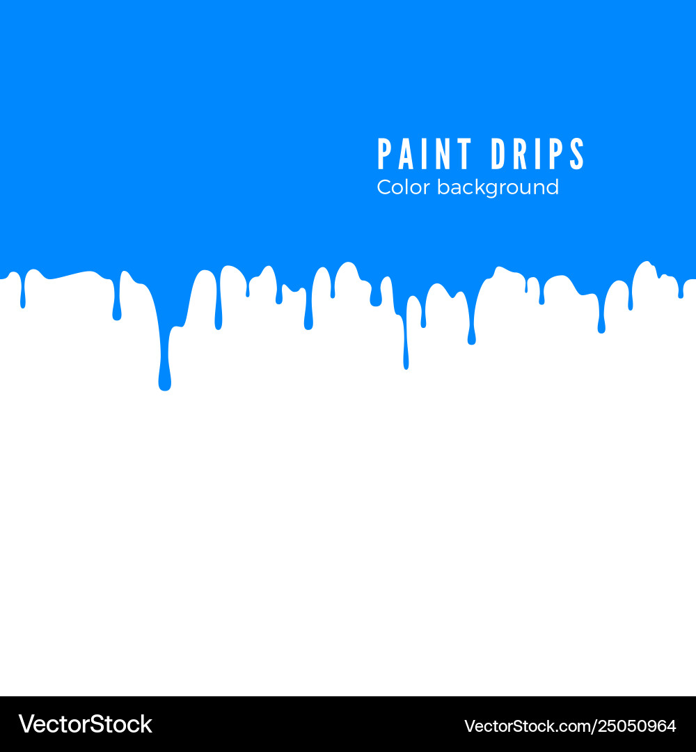 Blue paint splatter horizontal drips seamless Vector Image