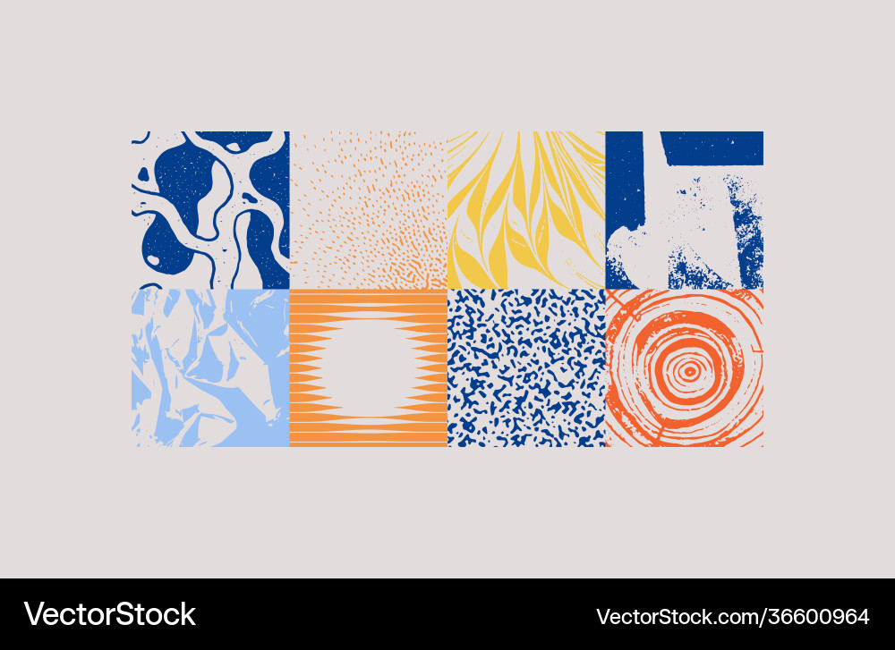 Distress textures abstract set Royalty Free Vector Image
