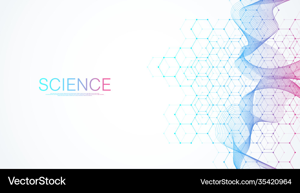 DNA Research & Molecular Network Royalty Free Vector
