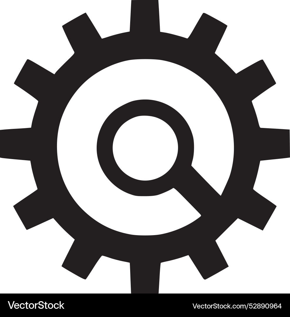 Gear - black and white Royalty Free Vector Image