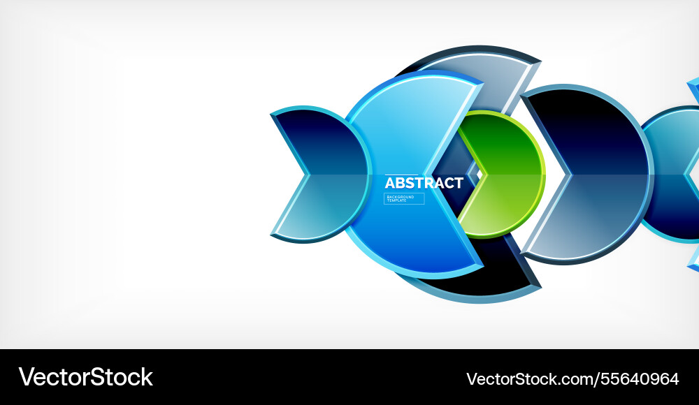 Glass reflective geometric round shapes Royalty Free Vector