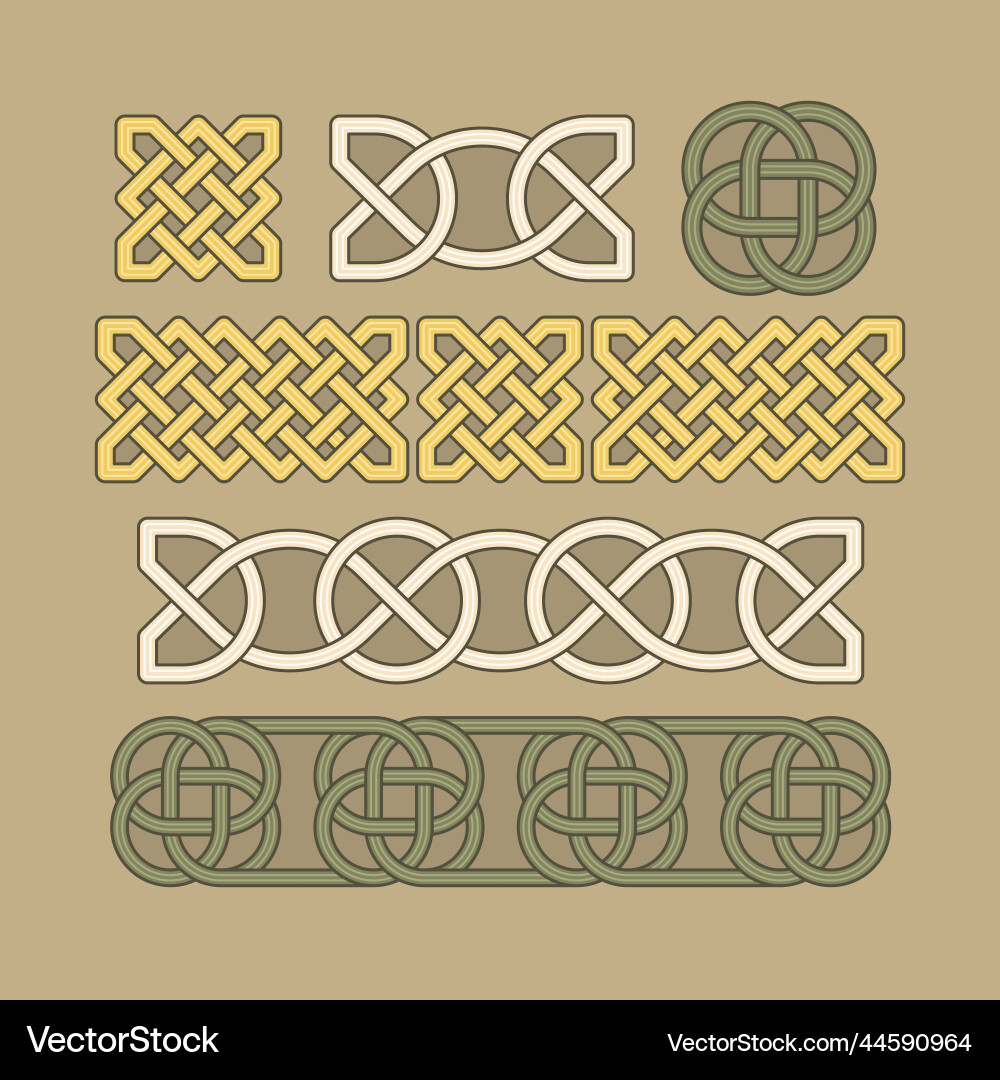 Hand drawn celtic borders design Royalty Free Vector Image