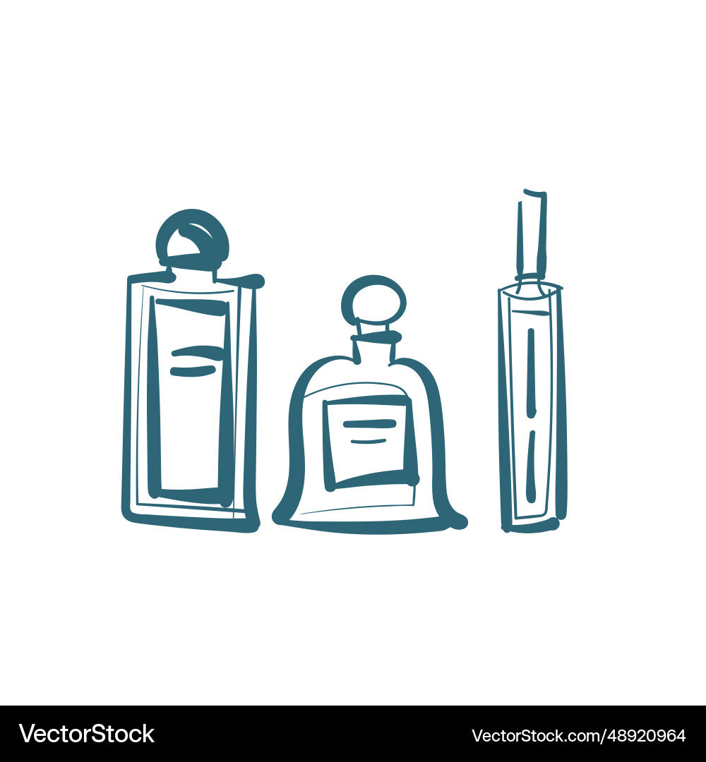 Perfume doodle isolated line art sketch hand drawn