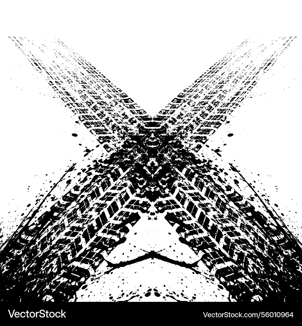 Perspective tires cross Royalty Free Vector Image