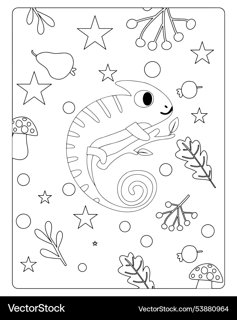 Printable autumn mushroom coloring page for kids – Royalty-Free Vector ...