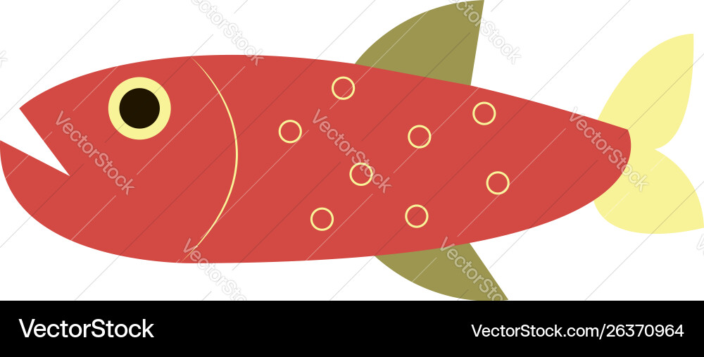 Red fish in water on white background Royalty Free Vector