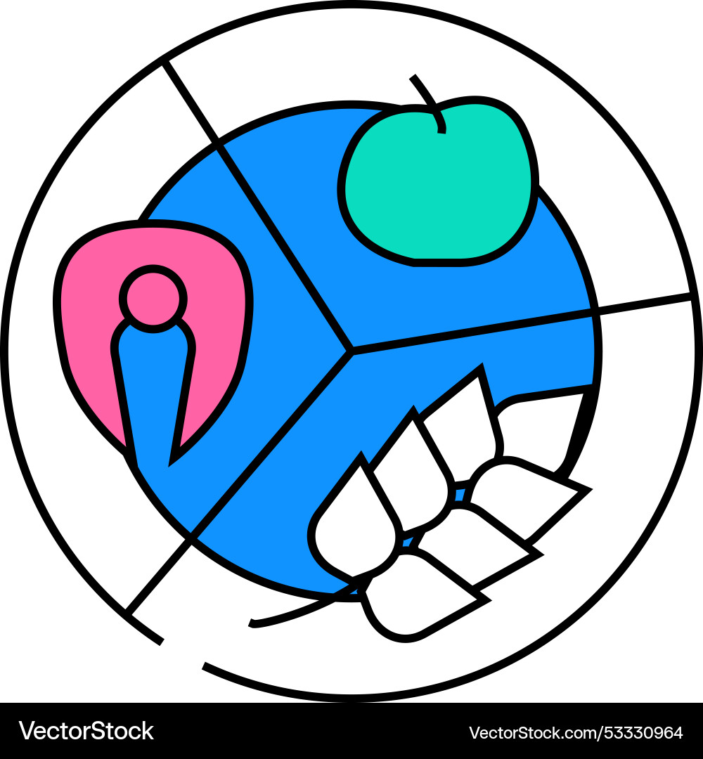 Separate food icon color Royalty Free Vector Image