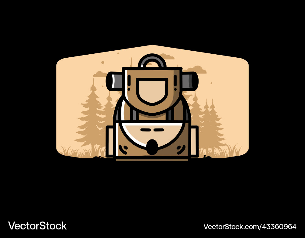 Simple camping bag design Royalty Free Vector Image