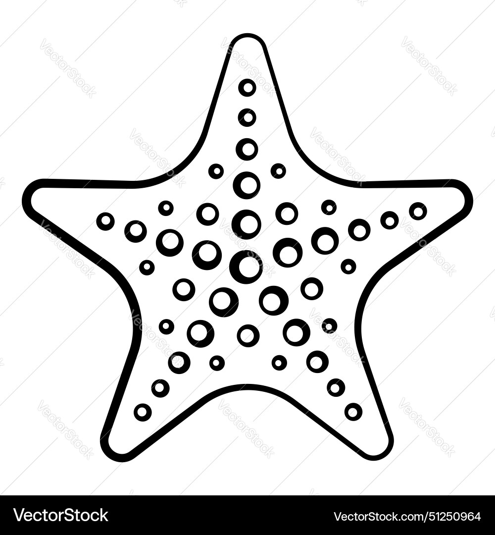 Starfish icon symbol outline Royalty Free Vector Image