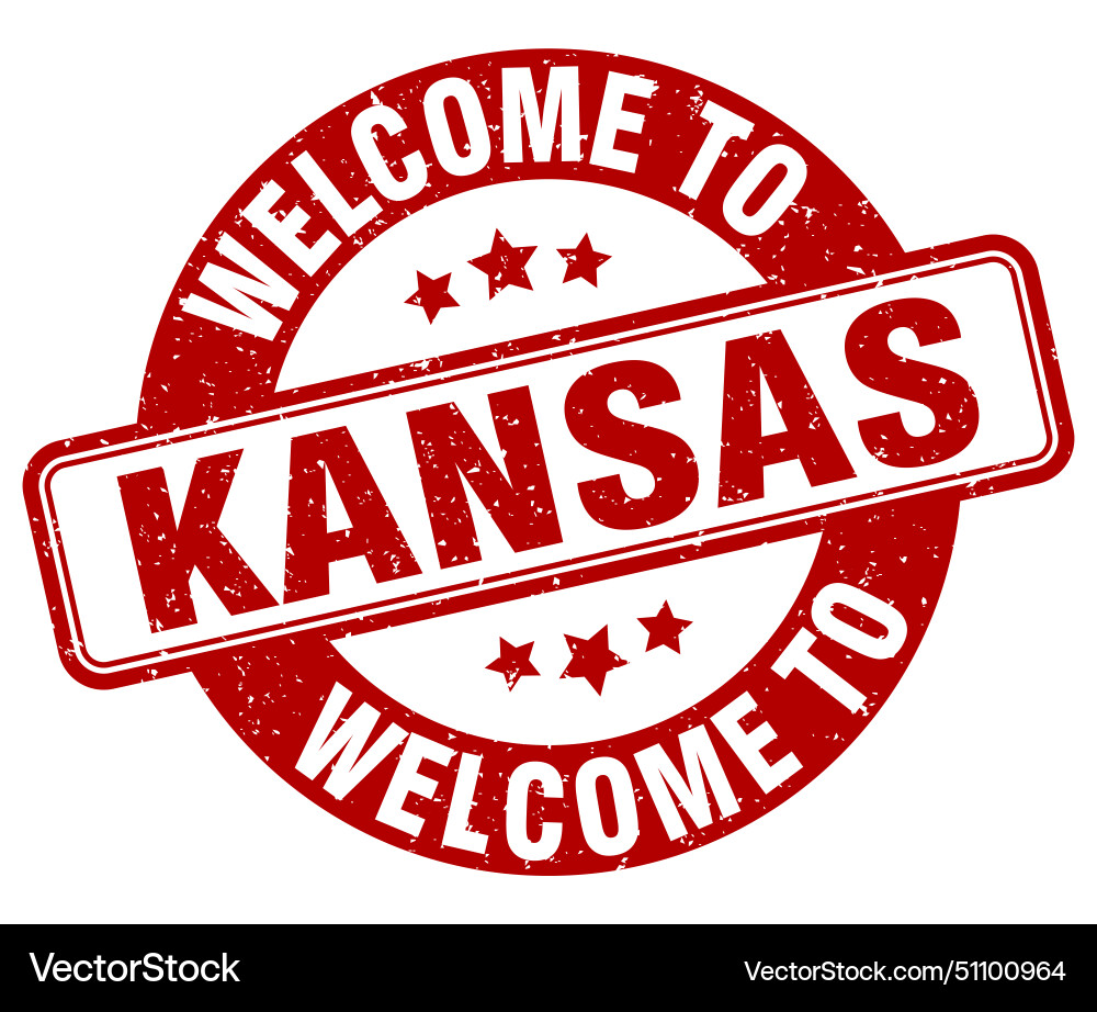 Welcome to kansas stamp round sign Royalty Free Vector Image