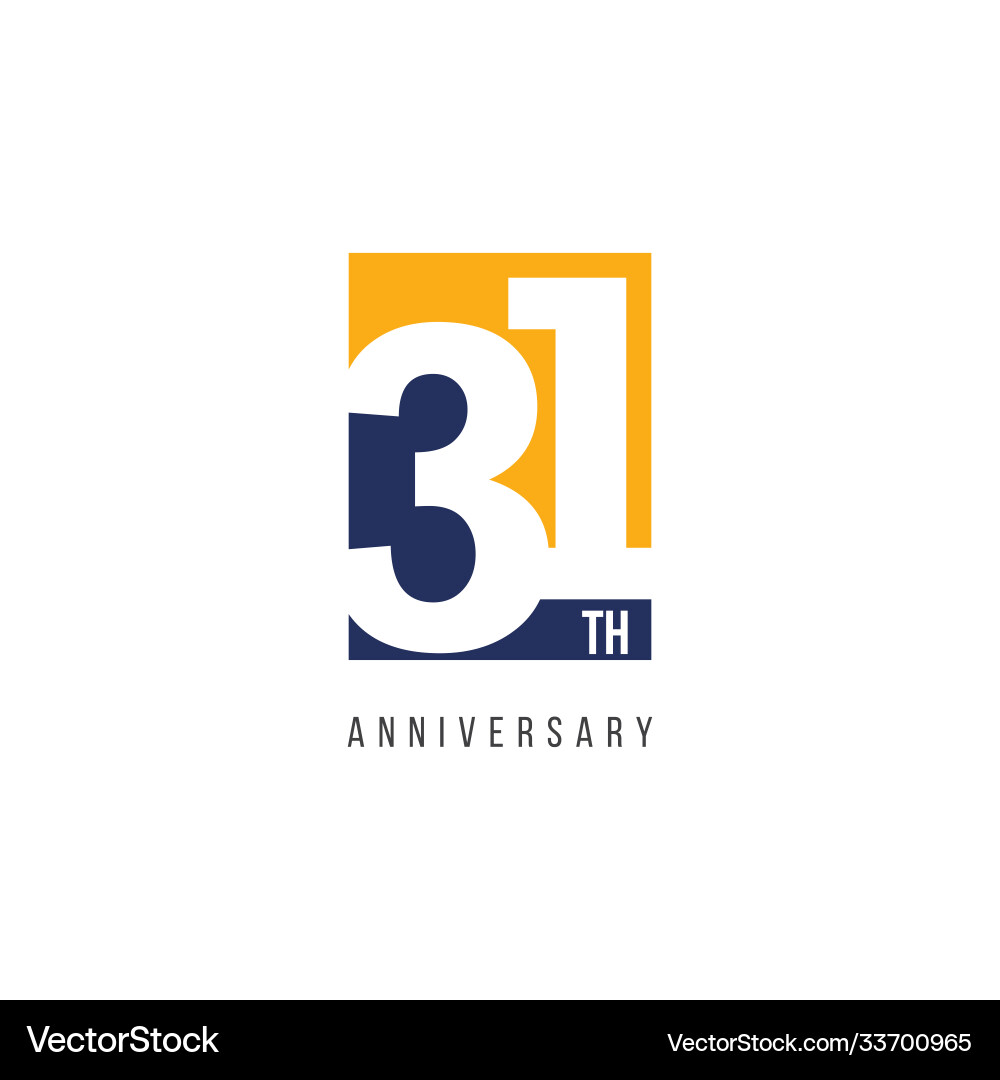 31 th anniversary celebration logo template design – Free Vector ...