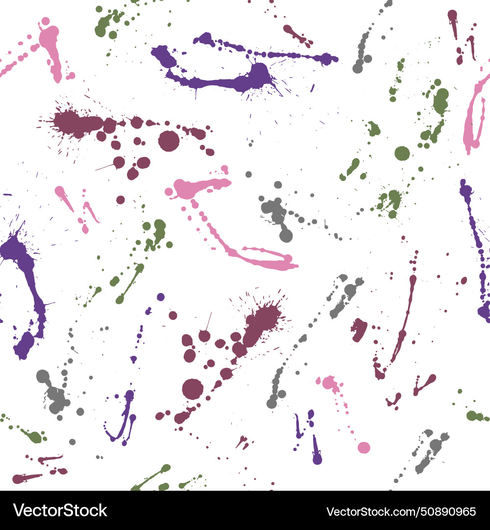 Beautiful seamless pattern of color ink blots Vector Image