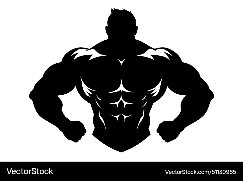 Bodybuilder black icon on white background Vector Image