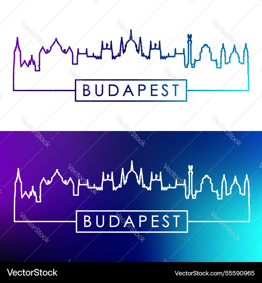 Budapest skyline colorful linear style single Vector Image