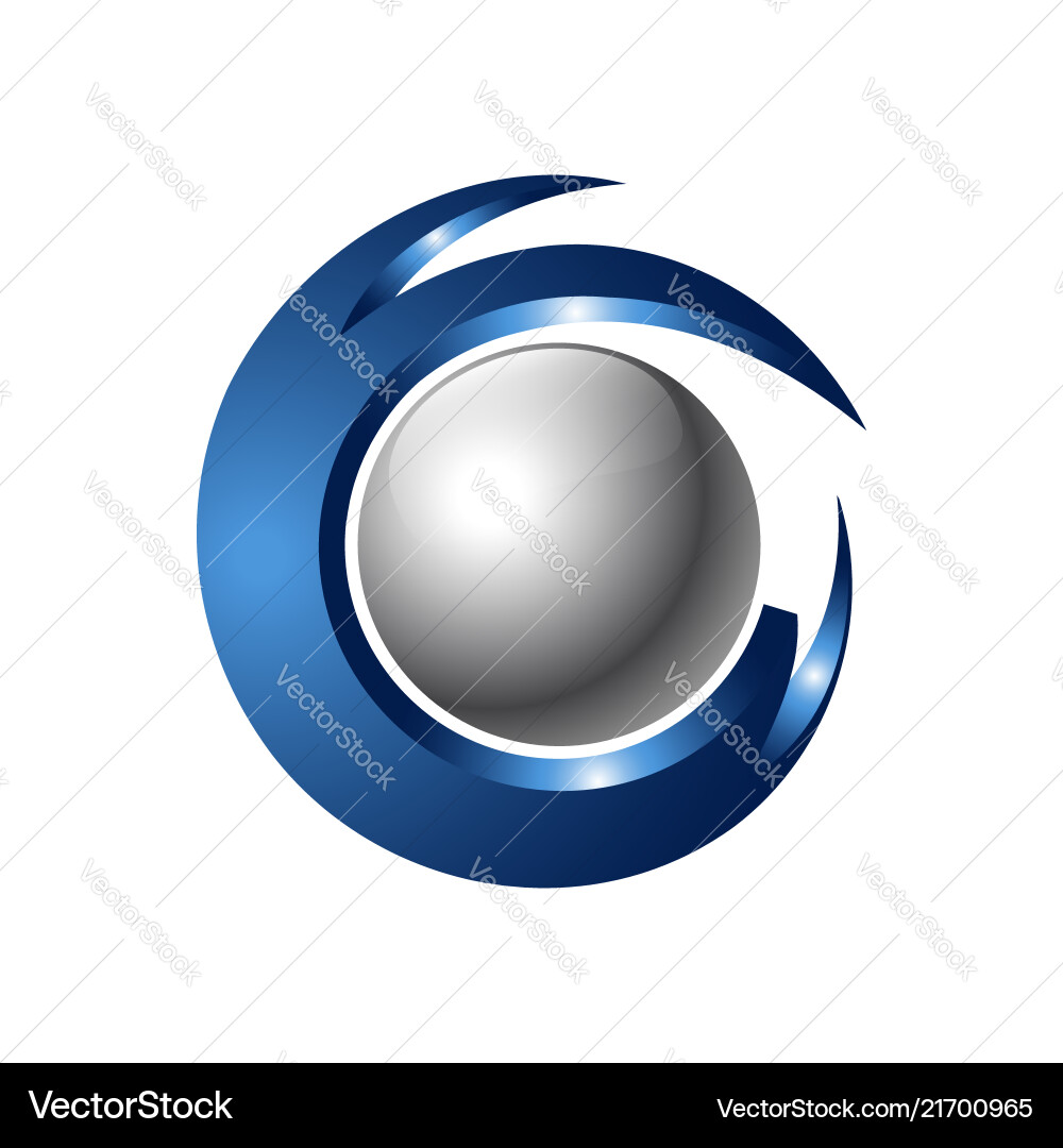 Creative abstract 3d orbit sphere logo design Vector Image