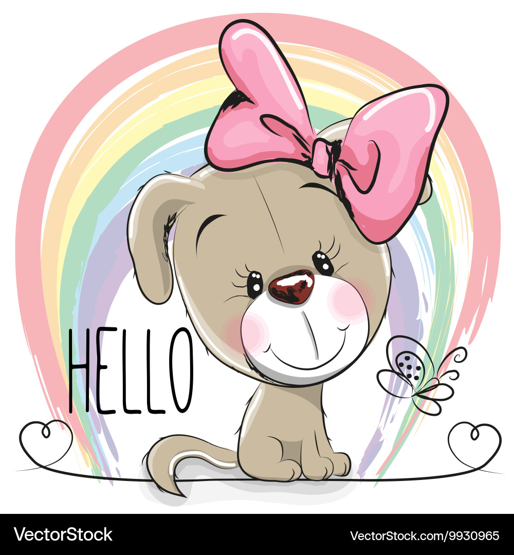 Cute dog girl Royalty Free Vector Image - VectorStock