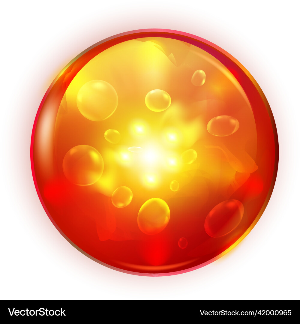 Fantasy light ball realistic fire magic orb Vector Image