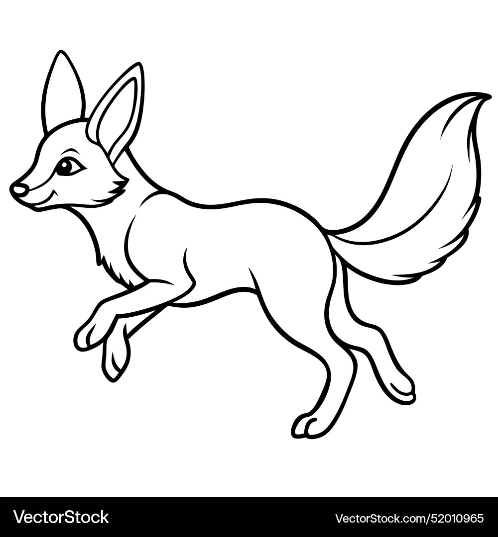 Fennec fox jumps icon Royalty Free Vector Image
