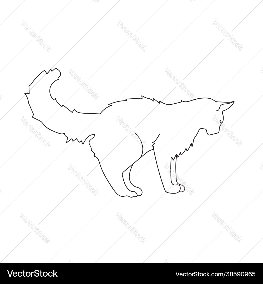 Line art cat Royalty Free Vector Image - VectorStock