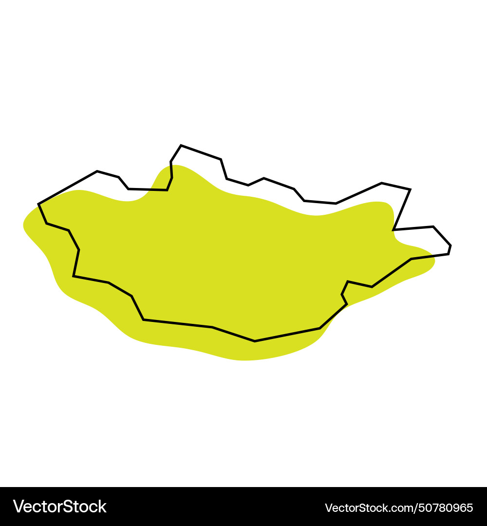 Mongolia simplified map Royalty Free Vector Image