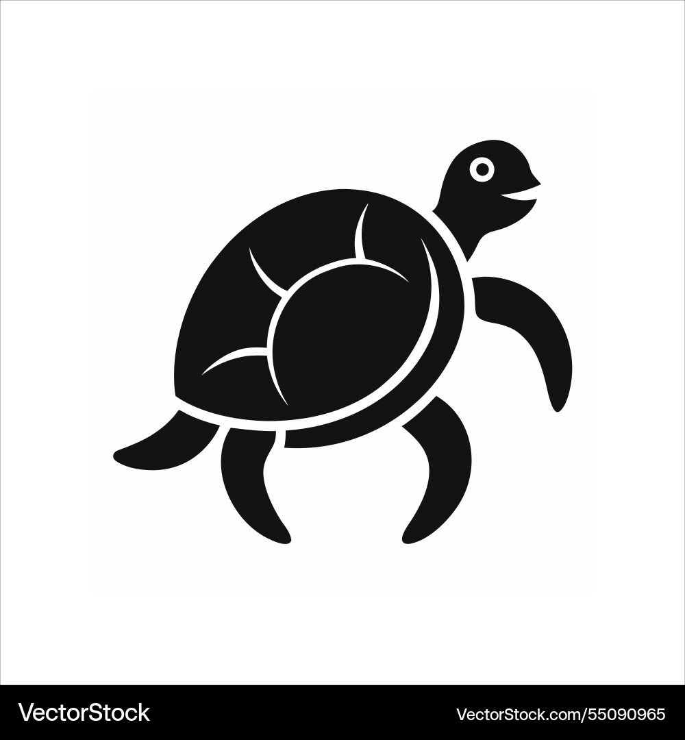 Simple turtle icon for logos and designs Vector Image