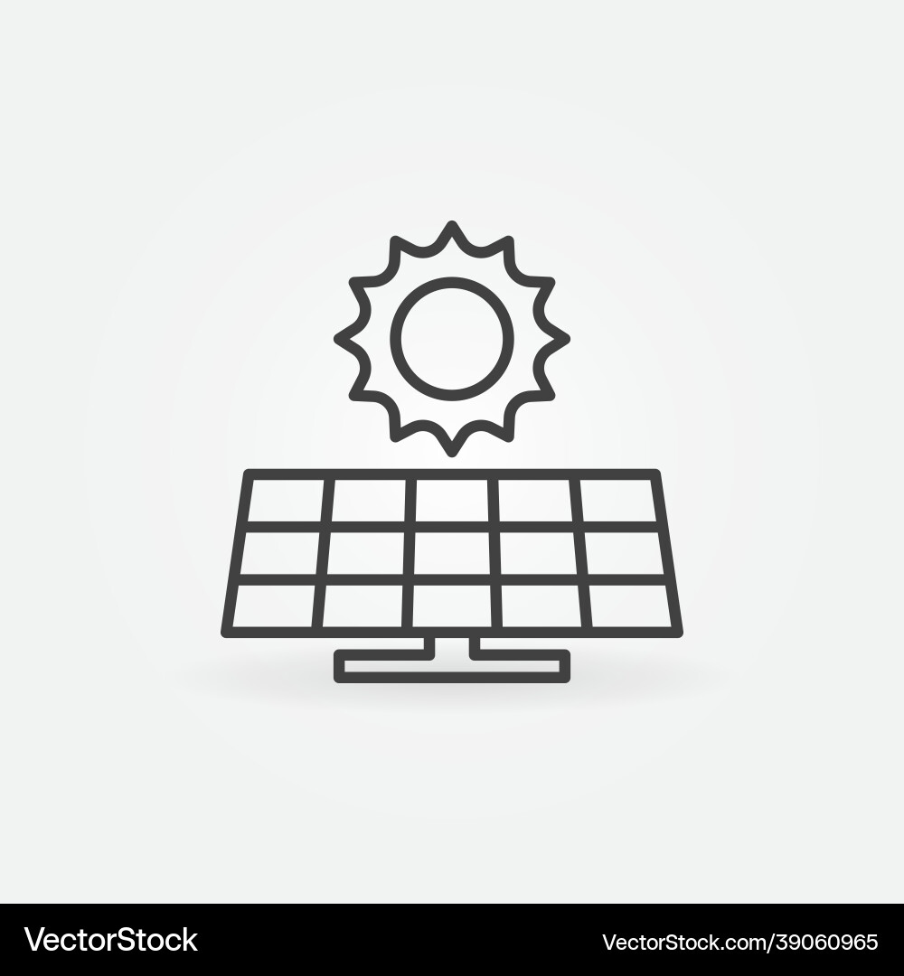 Solar panel outline renewable energy Royalty Free Vector