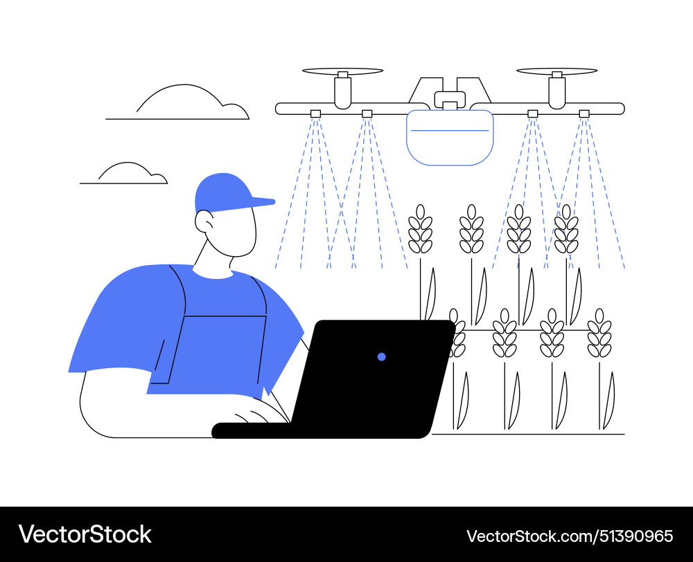 Spraying drone isolated cartoon Royalty Free Vector Image