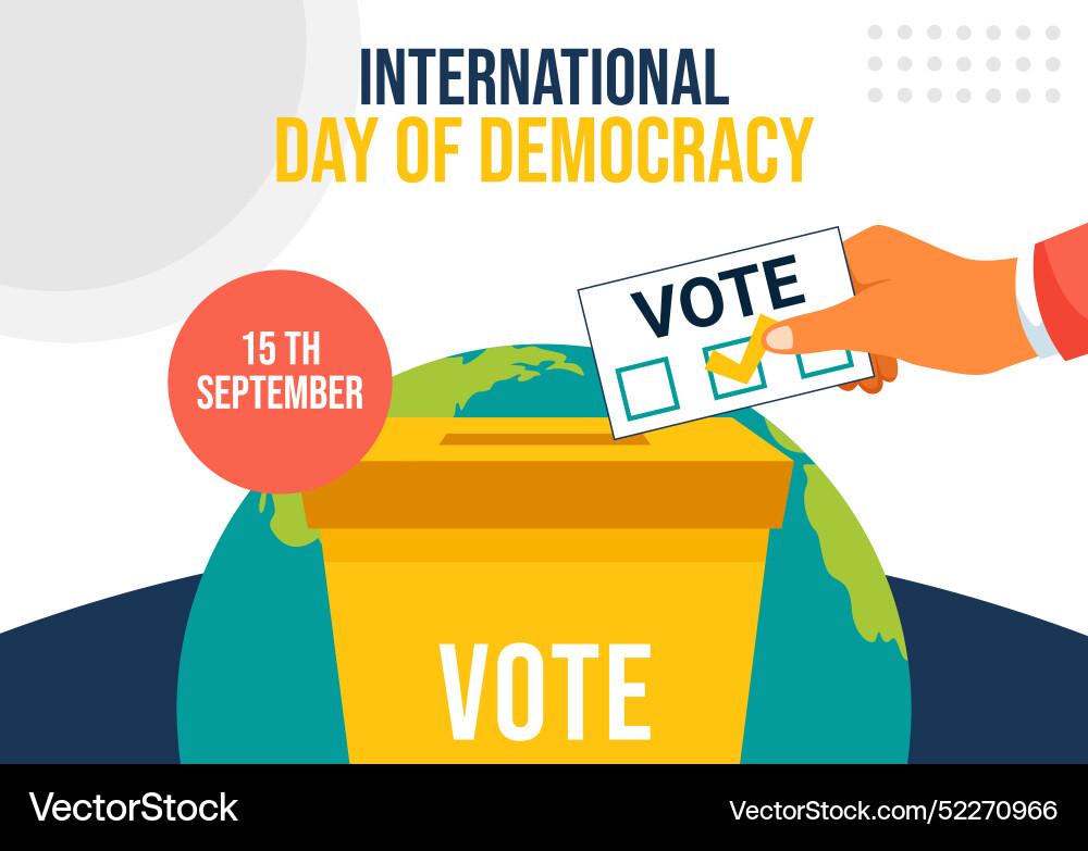 Democracy day social media background flat Vector Image