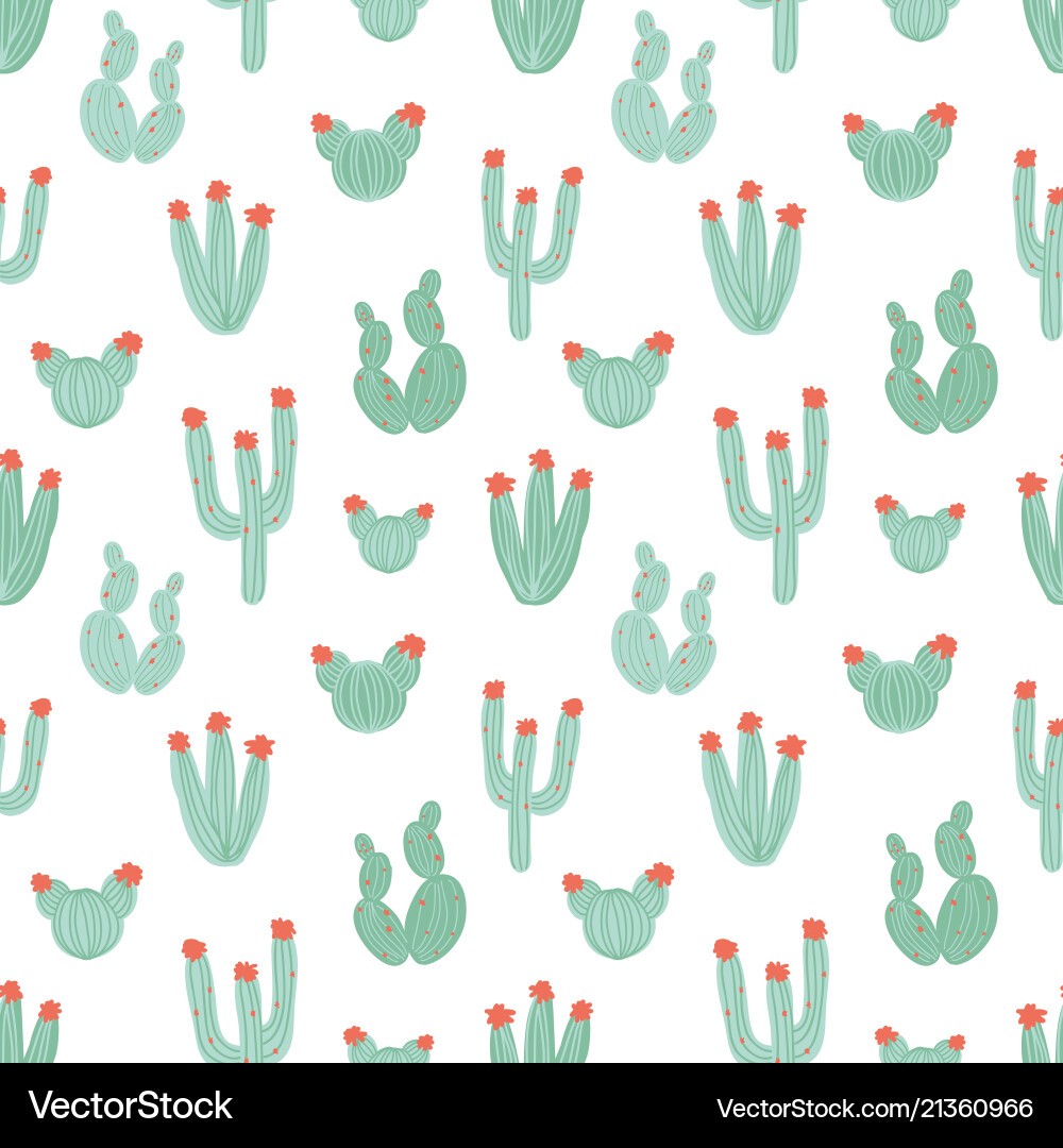 Desert Cacti Seamless Pattern Royalty Free Vector Image