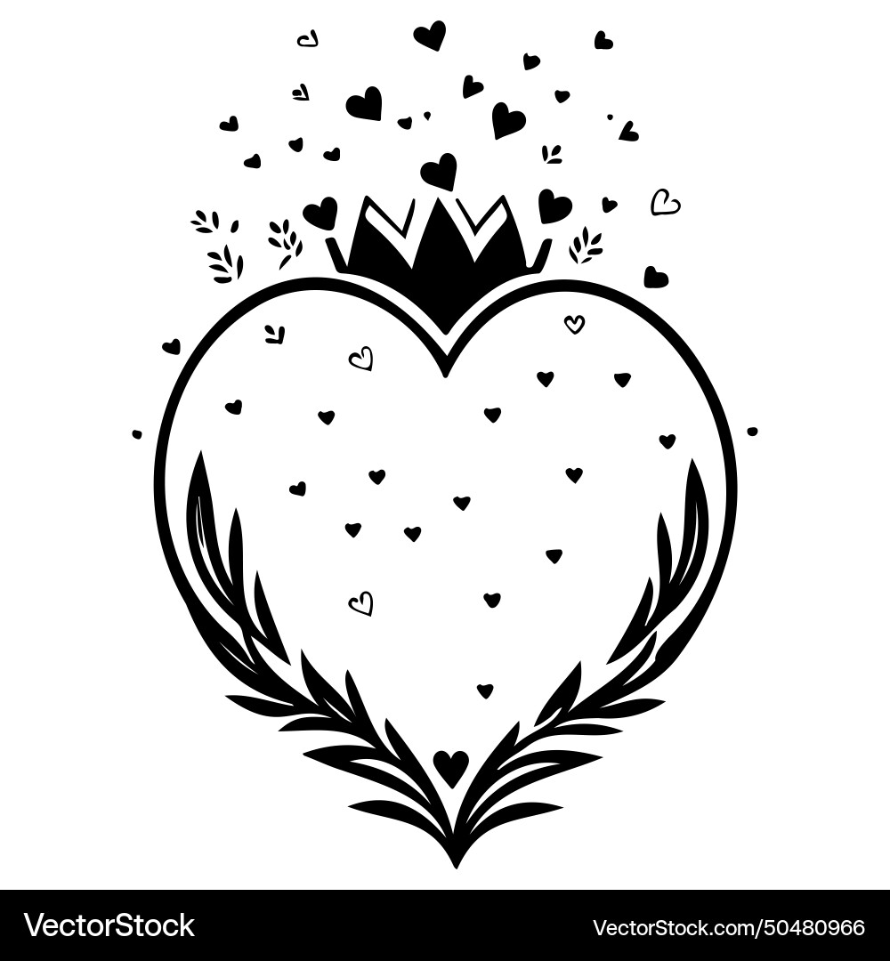 Doodle abstract sketch love heart draw Royalty Free Vector