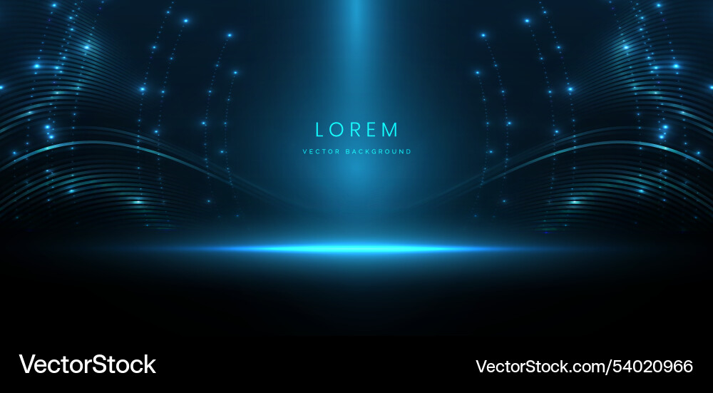 Elegant scene blue glowing line with lighting Vector Image