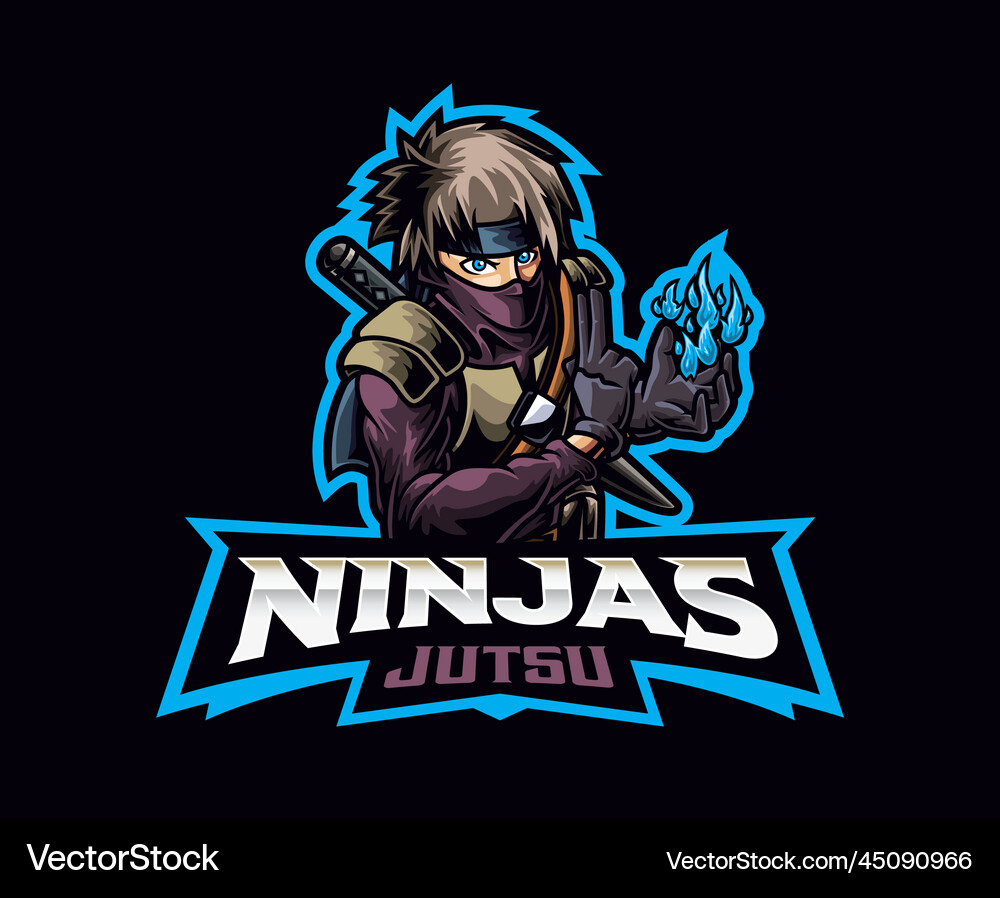 Ninja fuinjutsu technique mascot logo design Vector Image