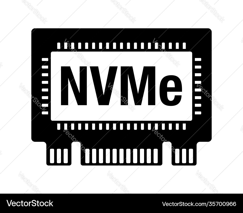 Nvm express nvme hard-drive flat icon Royalty Free Vector